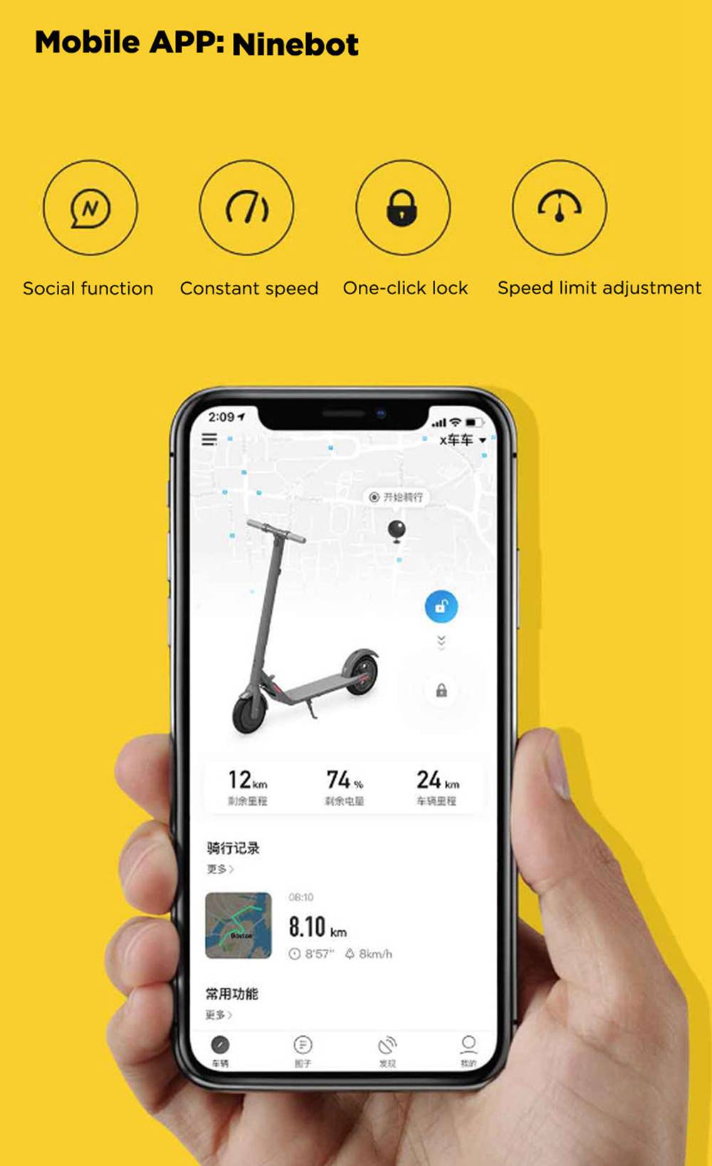 Ninebot E22 Folding Electric Scooter Black