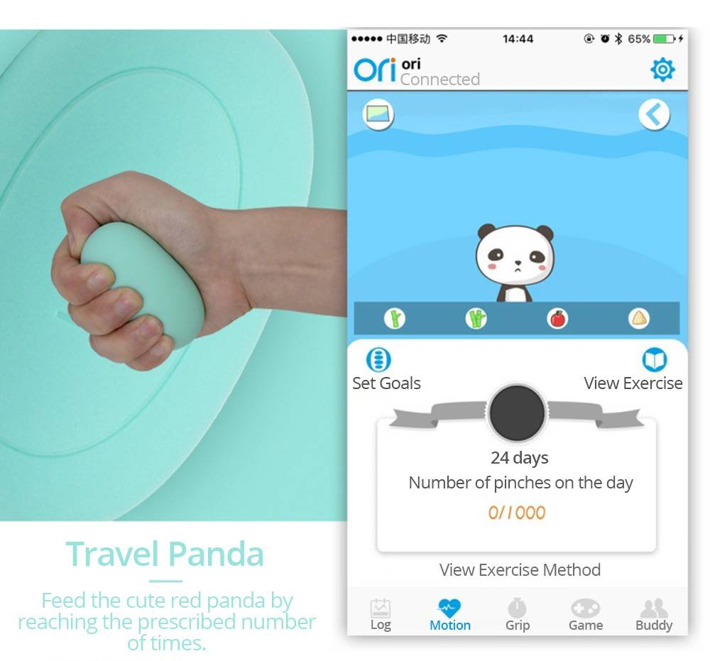 Oriori Wireless Smart Grip Ball Stress Yellow