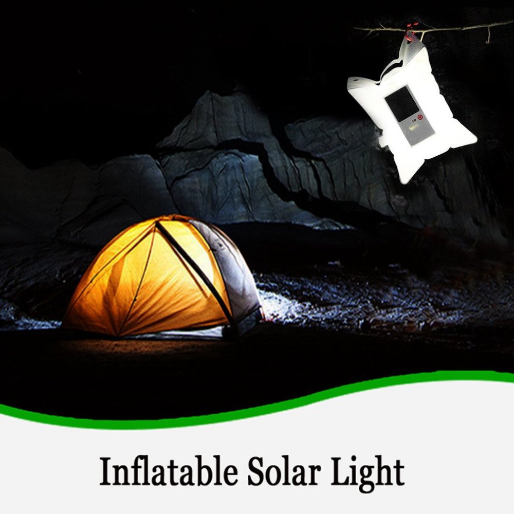 Portable Inflatable Solar Charging Folding LED Light White
