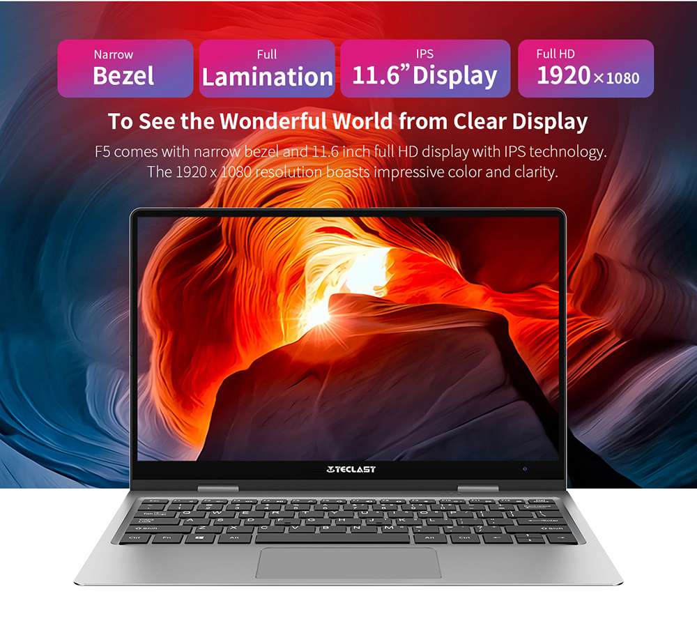 Teclast F5 Business Laptop Intel Celeron N4100 8GB 256GB Silver