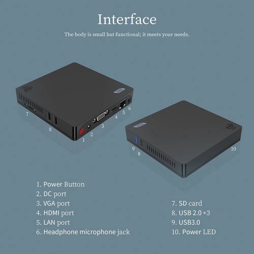 Z83V Windows 10 64Bit Intel Z8350 2GB/32GB MINI PC