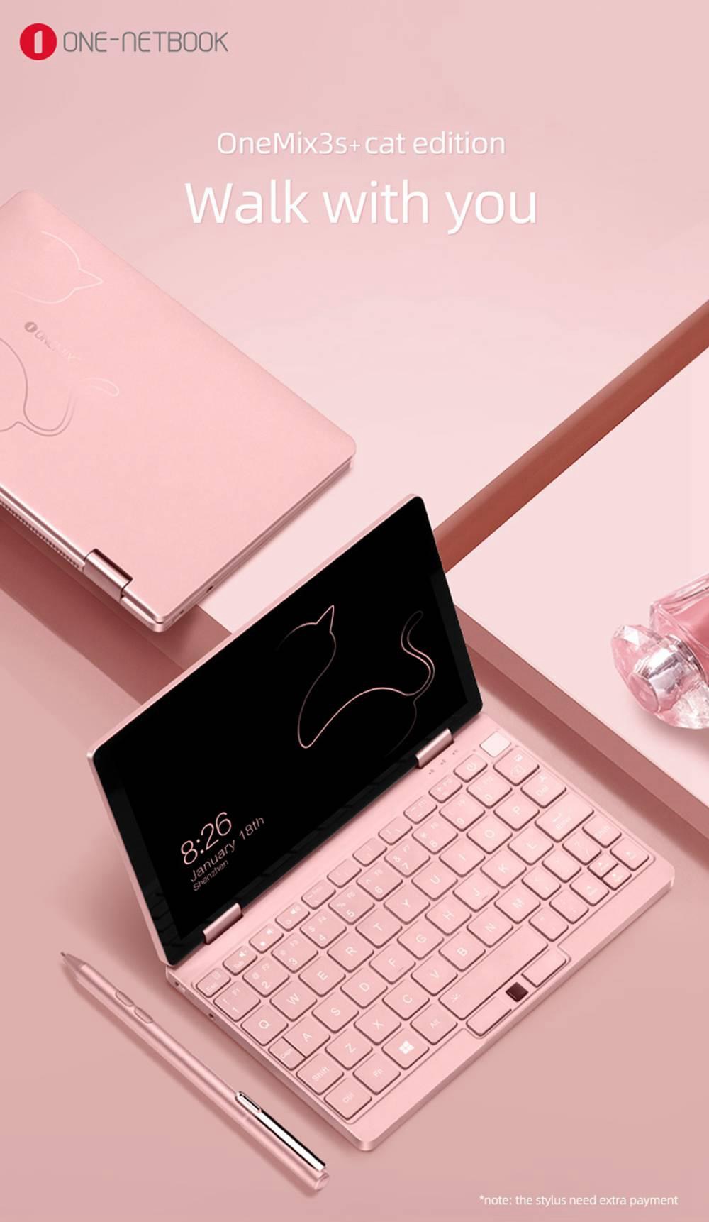 One Netbook One Mix 3S+ Yoga Pocket Laptop 8GB 256GB Cat Edition