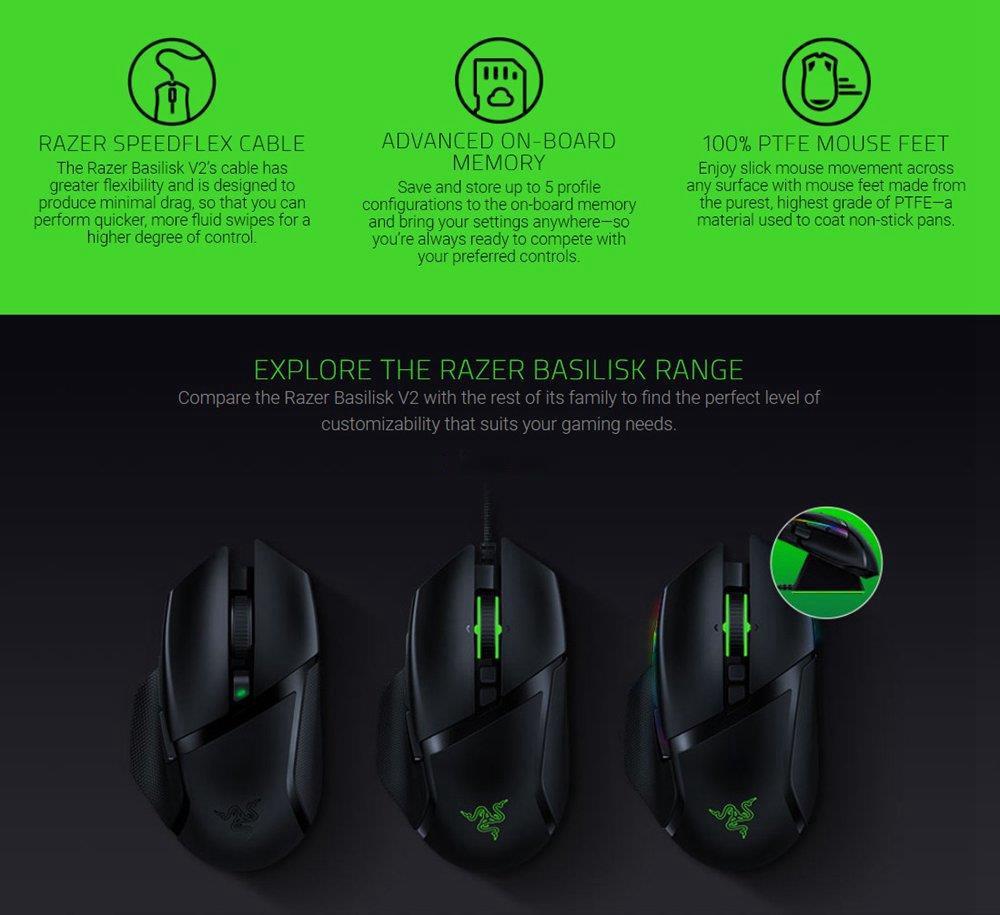 Razer BASILISK V2 UltraLight Gaming Mouse Black