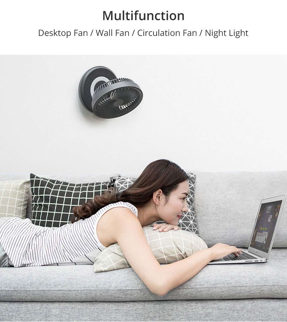 Edon Portable Wireless Folding Multi-function Suspension Fan Grey
