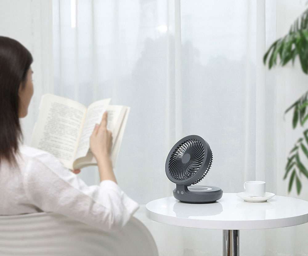 Edon Portable Wireless Folding Multi-function Suspension Fan Grey