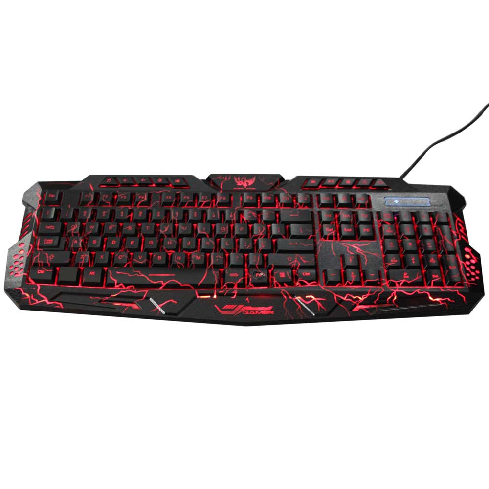 A878 114-key LED Backlit Wired USB Gaming Keyboard Black