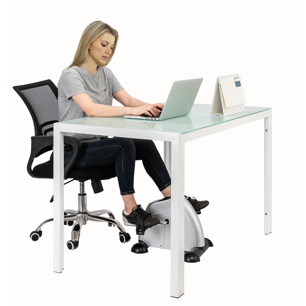 W002K Portable Mini Exercise Bike Hand And foot Trainer Silver