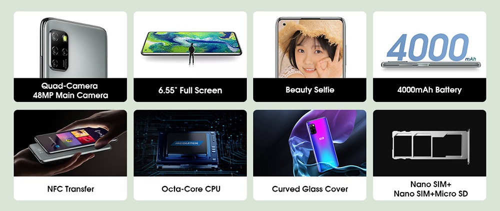 Global Version Elephone E10 Pro 6.55" MT6762D 4GB 128GB Grey