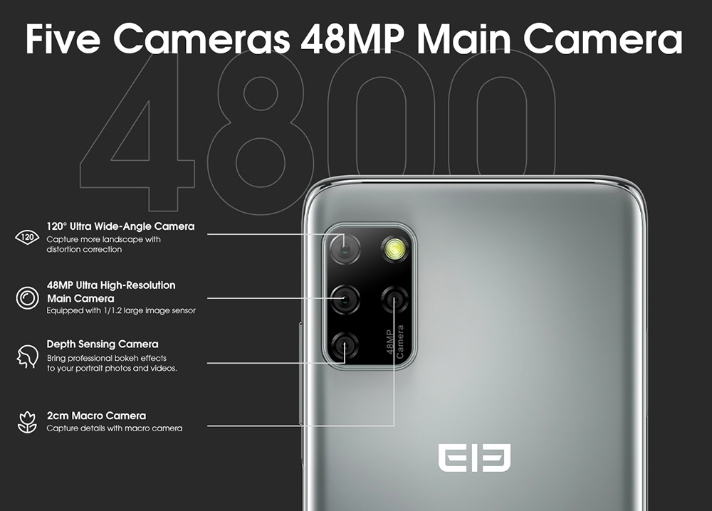 Global Version Elephone E10 Pro 6.55" MT6762D 4GB 128GB Grey