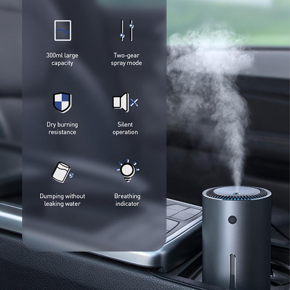 Baseus 300ml Car Air Humidifier Dark Grey