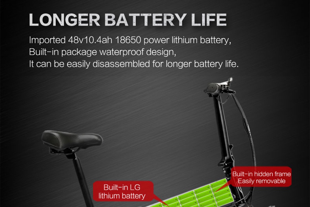 LANKELEISI X2000 Plus Fat Tire 10.4AH 1000W Folding Electric Bike