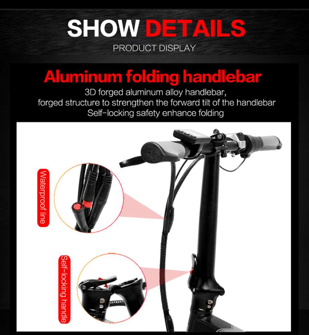 LANKELEISI X2000 Plus Fat Tire 10.4AH 1000W Folding Electric Bike