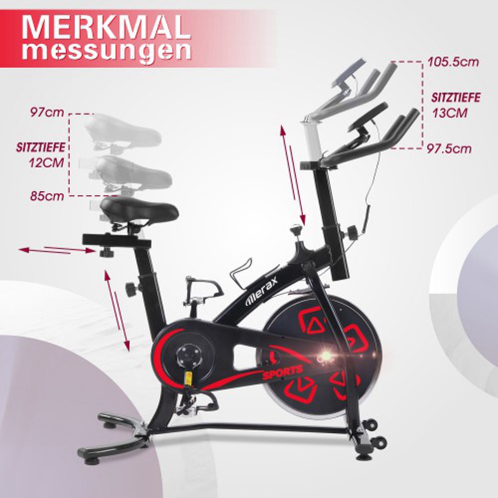 Merax Exercise Bike LCD Console Adjustable Seat Handlebar Red