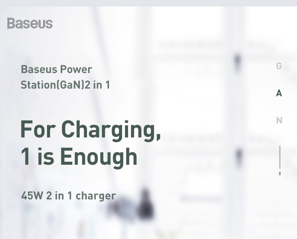 Baseus GaN 2 In 1 45W PD Fast Charger and Power Bank 10000mAh Black