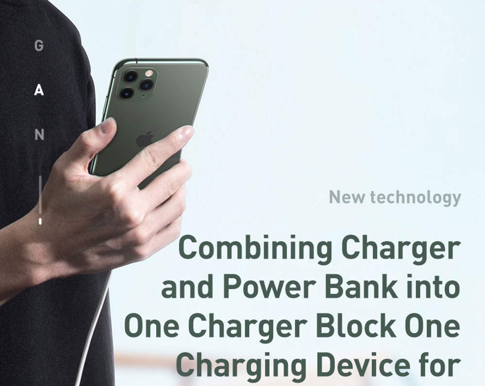 Baseus GaN 2 In 1 45W PD Fast Charger and Power Bank 10000mAh Black