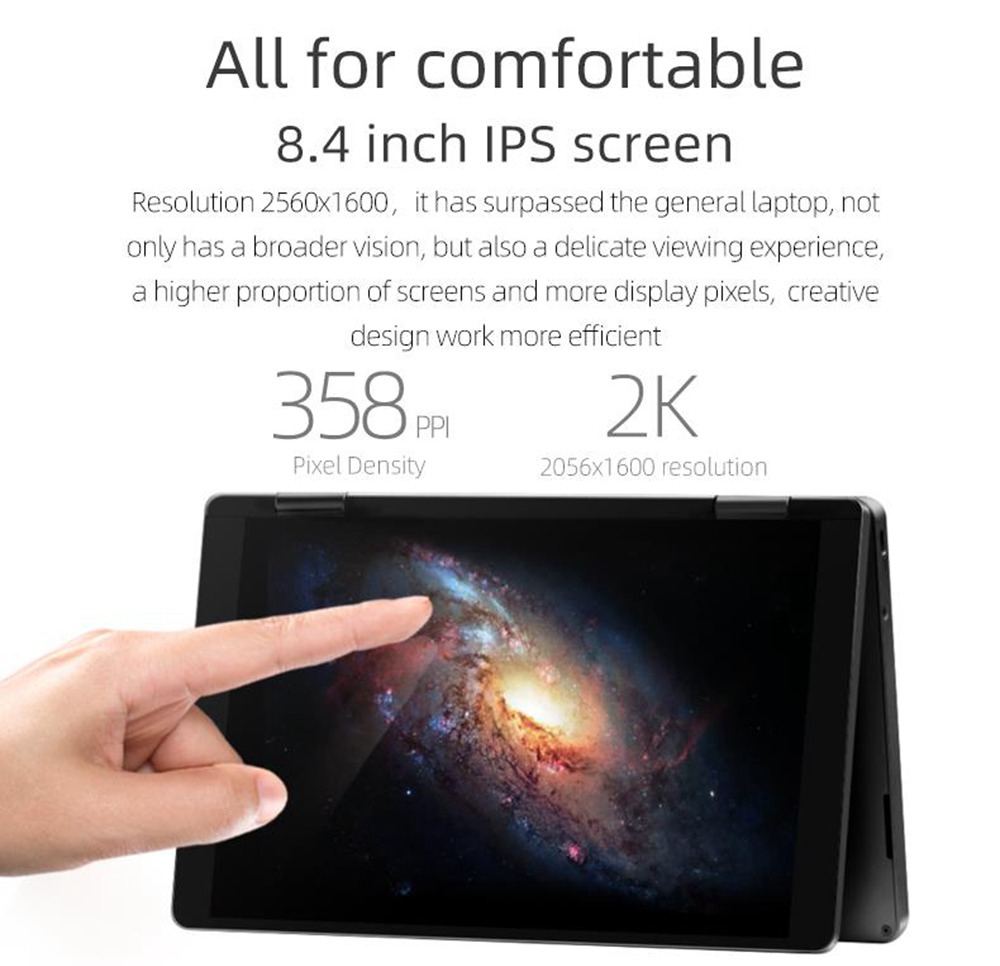 One Netbook One Mix 3S Yoga Pocket Laptop M3-8100Y 8GB 256GB Black