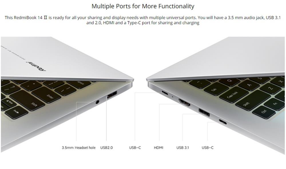 Xiaomi Redmibook 14 II Laptop 14" i5-1035G1 16GB 512GB Mx350 Silver