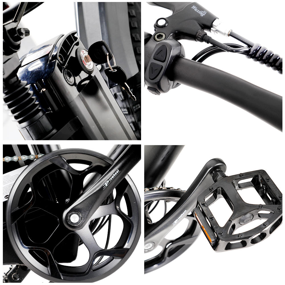 CMACEWHEEL KS26 Fat Tire Electric Moped Bicycle 20AH Battery Black