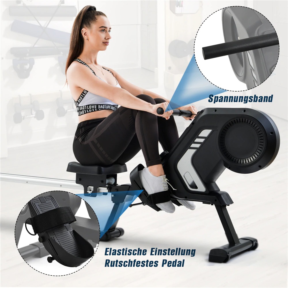 Merax Foldable Rowing Machine With Magnetic Resistance LCD Display