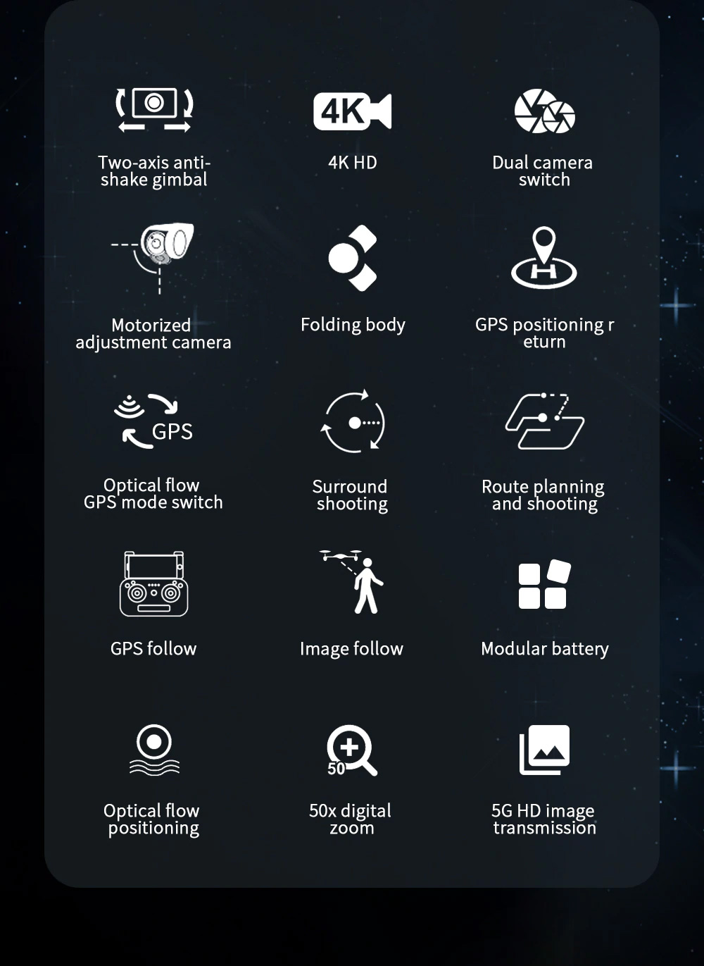 ZLRC SG907 Pro 4K 2-Axis Gimbal GPS Drone One Battery with Bag