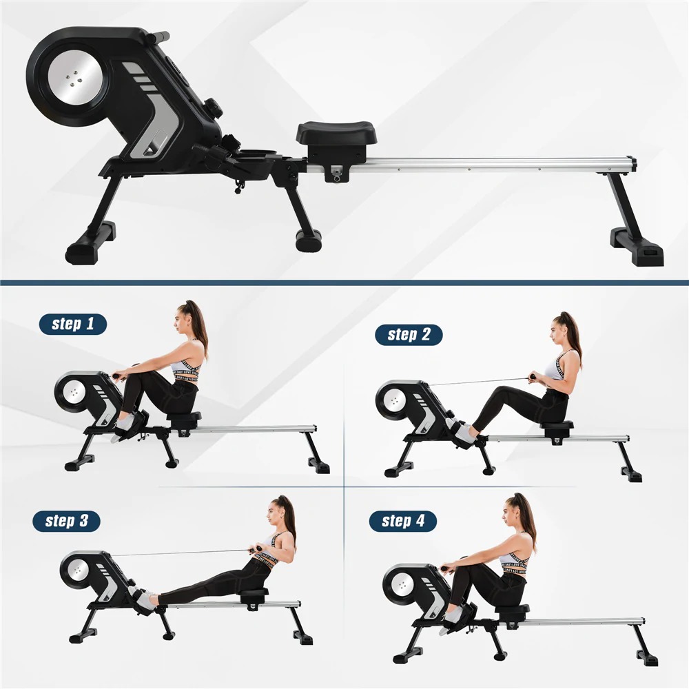 Merax Foldable Rowing Machine With Magnetic Resistance LCD Display