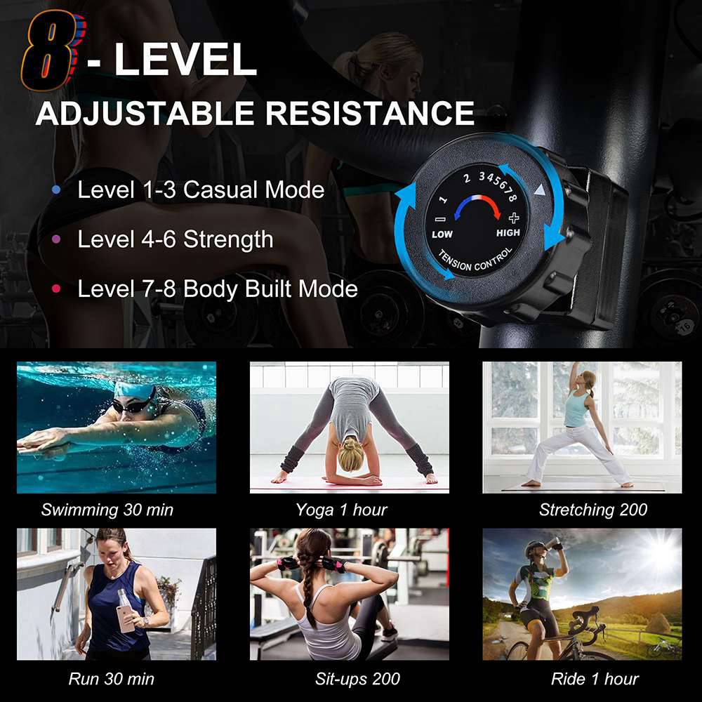 BTM Cross Portable Trainer Elliptical with LCD Display Black