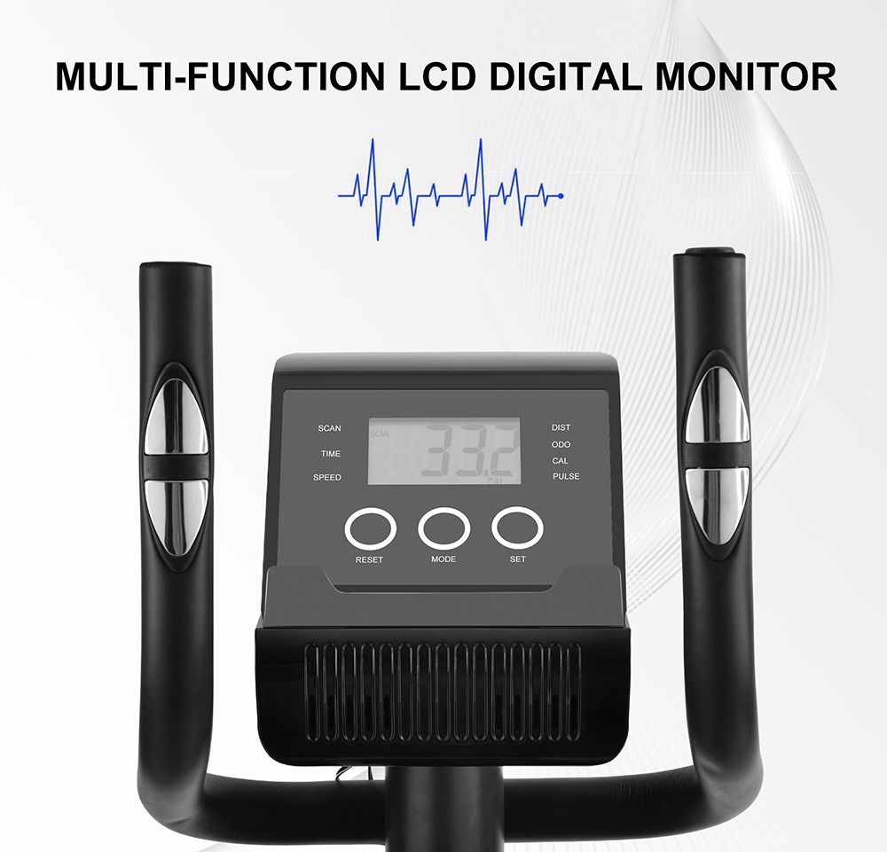 BTM Cross Portable Trainer Elliptical with LCD Display Black