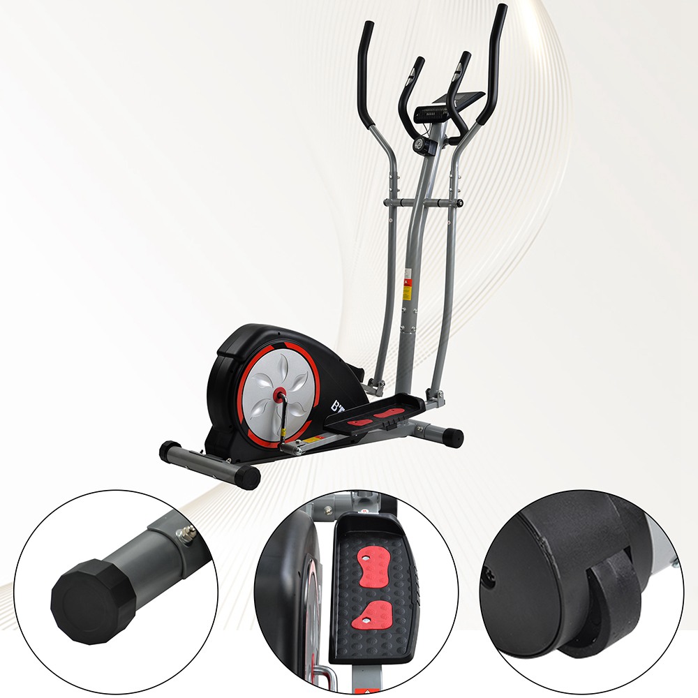 BTM Cross Portable Trainer Elliptical with LCD Display Red