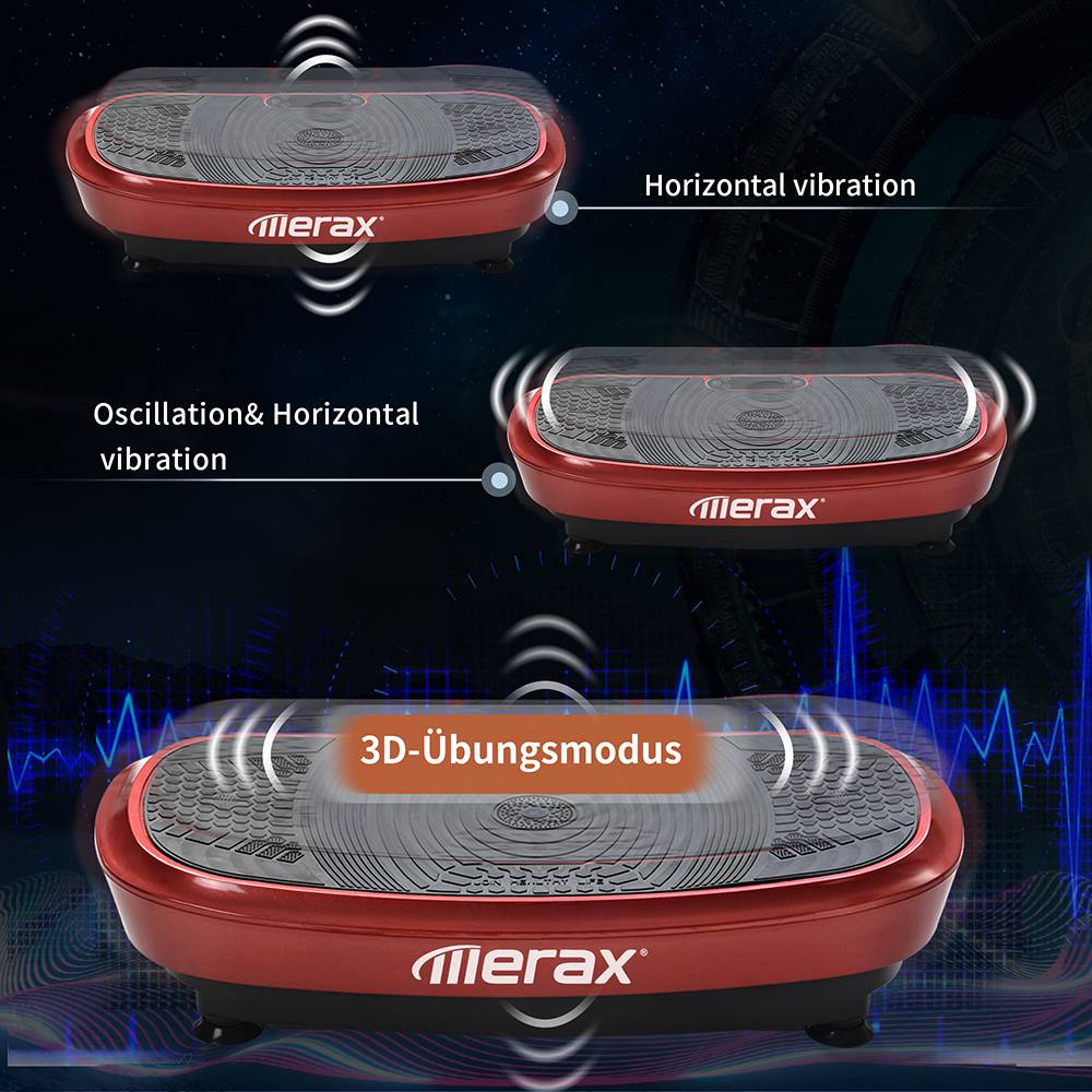Merax Vibration Plate 3D Wipp Vibration Technology Red