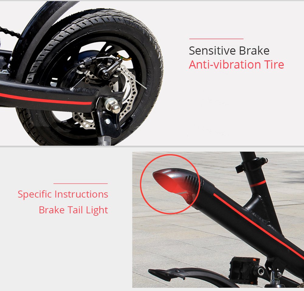 OUXI V1 12inch Electric Folding Bike 350W Motor 7.8AH 25km/h Black