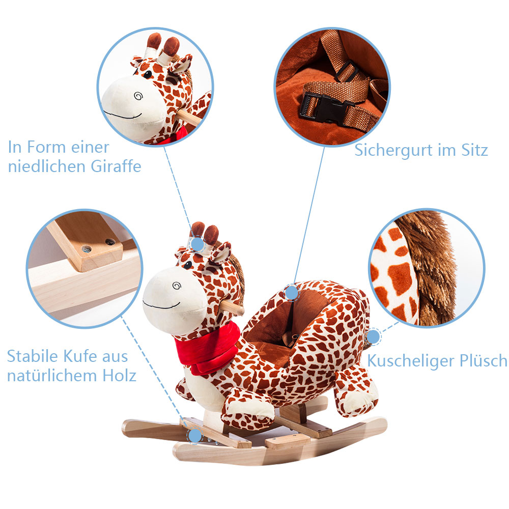 Plush Rocking Giraffe Kids Toy