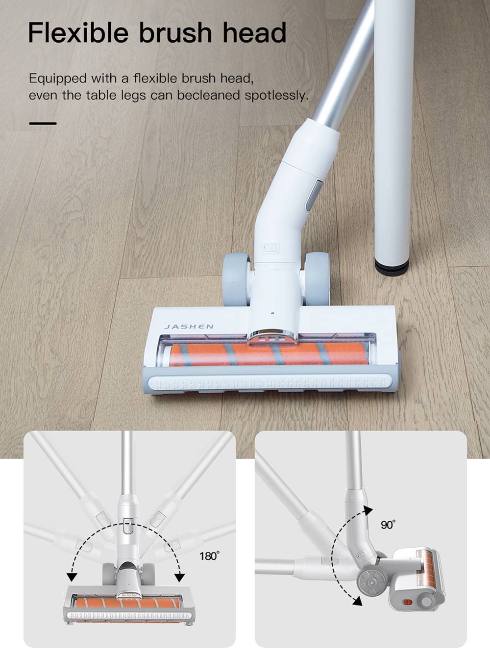 Jashen S16E Handheld Cordless Vacuum Cleaner 22000Pa Suction White