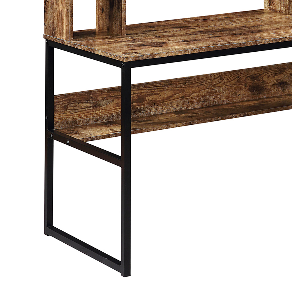 Home Office Computer Desk 3-layer Storage Cabinet Design Brown