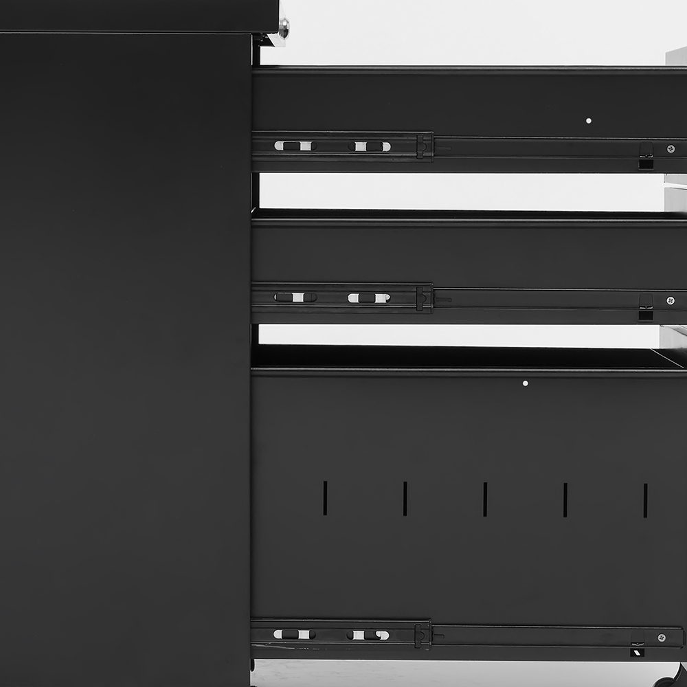 Home Office Steel Removable File Cabinet with 3 Drawers Black