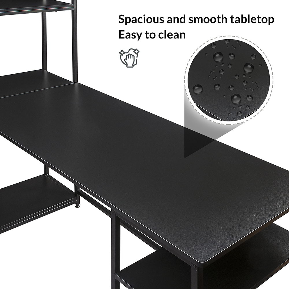 Home Office 29.5" Height Computer Desk MDF Board Black