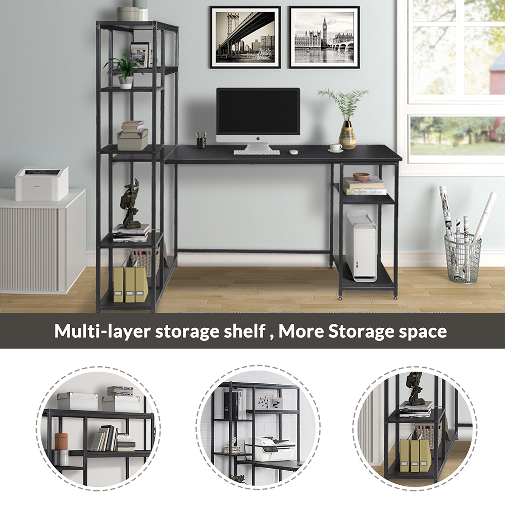 Home Office 29.5" Height Computer Desk MDF Board Black