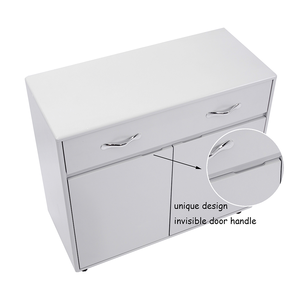 MDF Waterproof Storage Cabinet with 1 Drawers and 3 Doors Grey