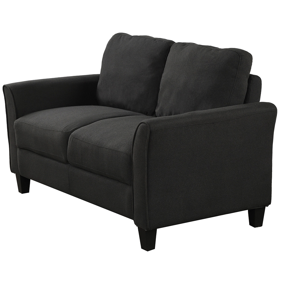 U-STYLE 3+2+1-Seat Polyester Blend Sofa Sofa Set Black