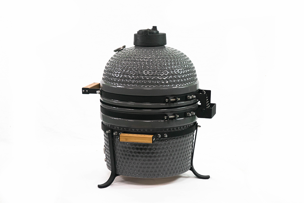 TOOPO 15" Outdoor Mini Ceramic Charcoal Grill Gray