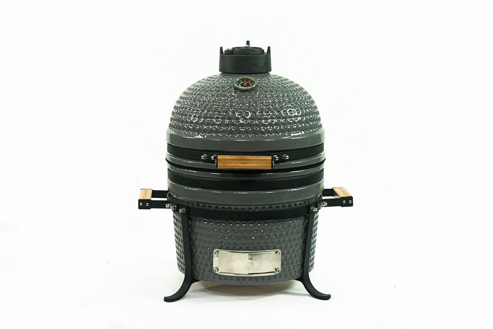 TOOPO 15" Outdoor Mini Ceramic Charcoal Grill Gray