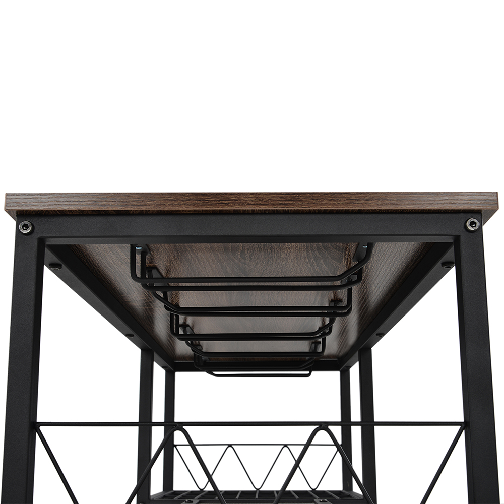 TOPMAX Modern Industrial Style Counter Height Dining Table Brown