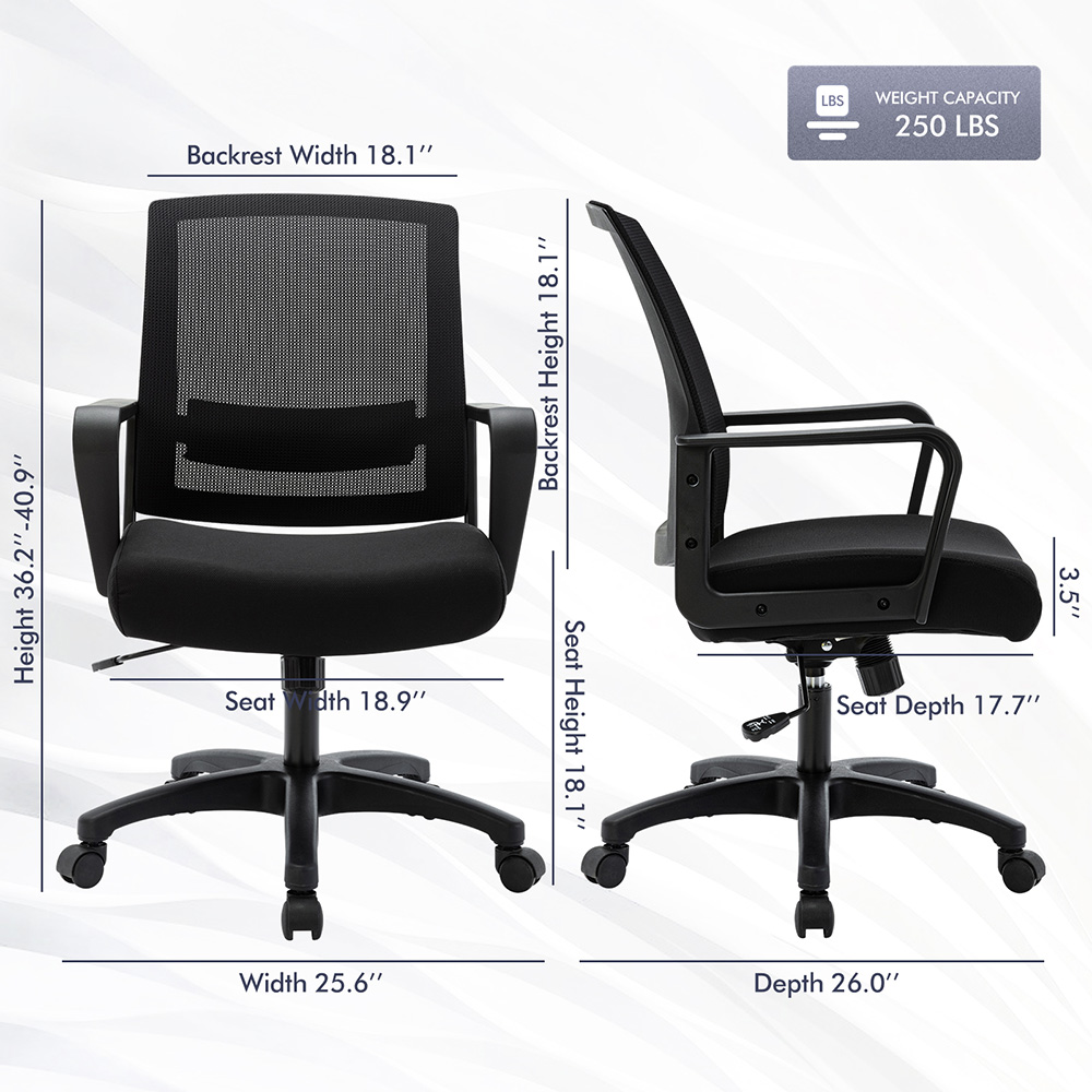 Modern Leisure Swivel Chair Height Adjustable Black