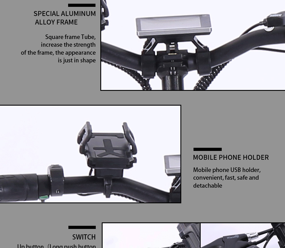 CMACEWHEEL Y20 Electric Moped Bike 750W Motor 15AH Battery Display