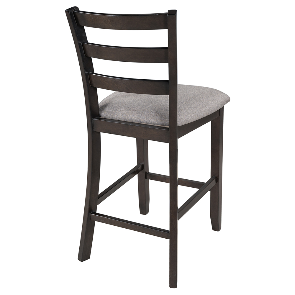 TREXM PU Leather Counter Height Dining Chair Set of 4 Espresso