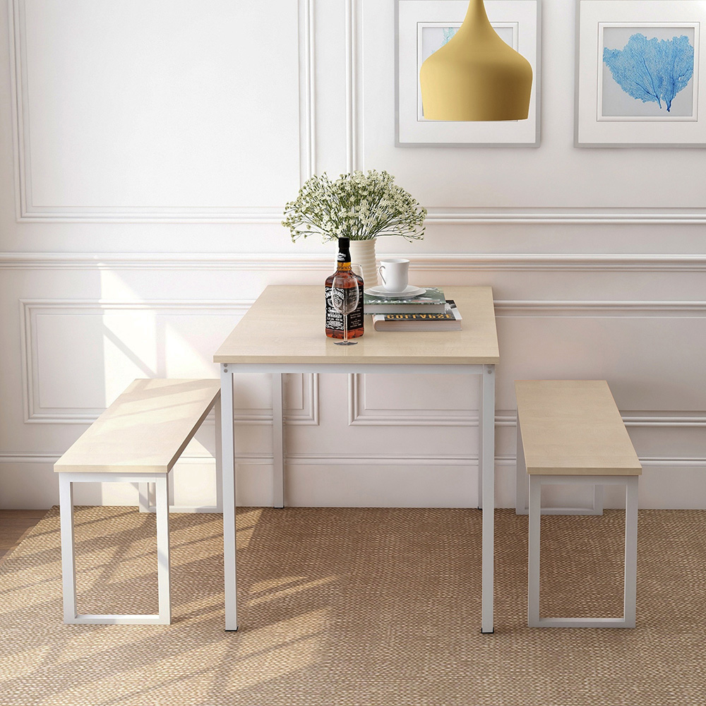 TOPMAX 3 Piece Dining Set for Small Spaces Beige