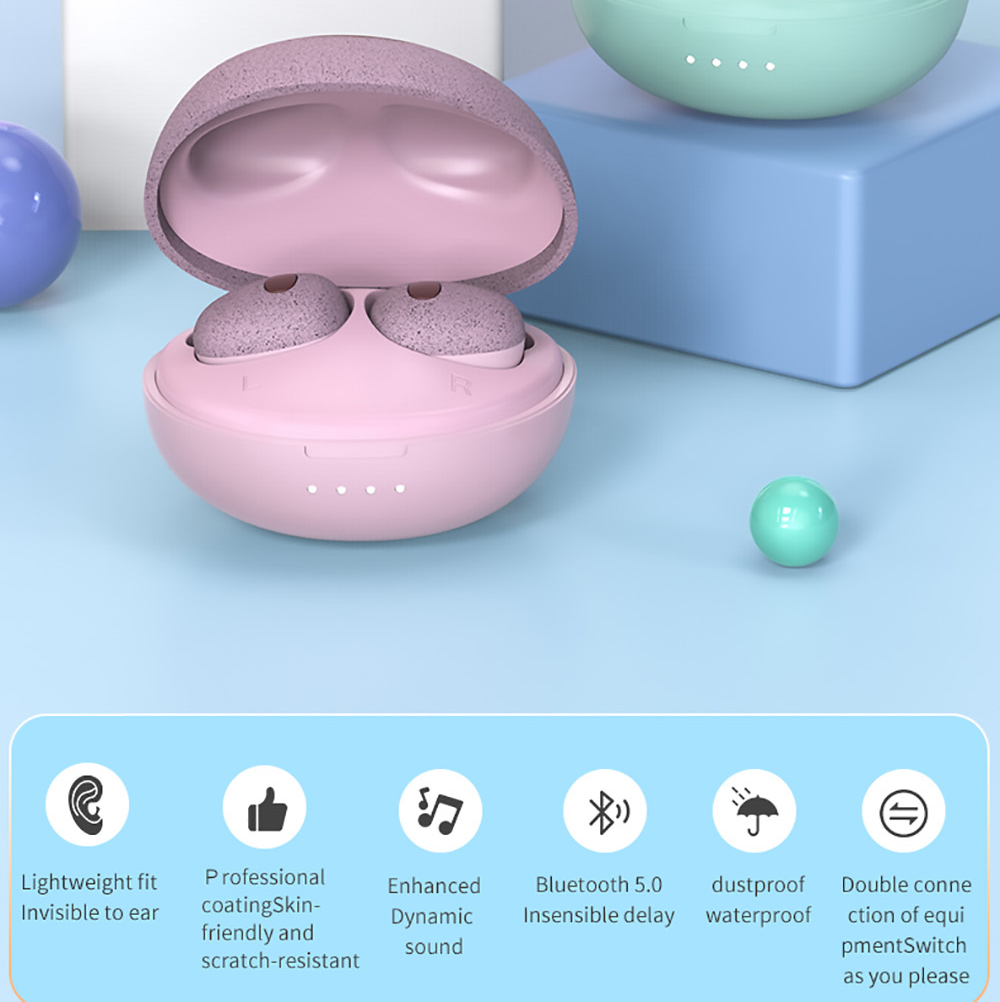 TWS-T2S Bluetooth 5.0 Wireless Earbuds Black