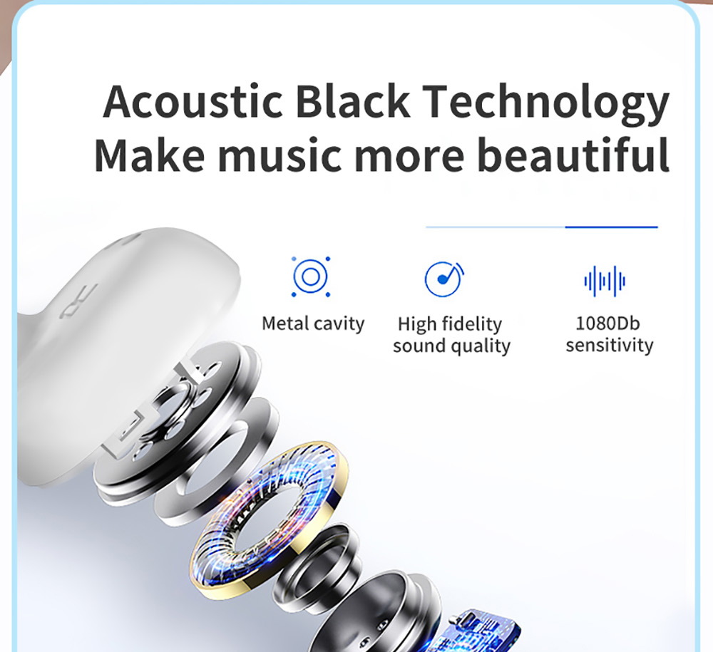 TWS-T2S Bluetooth 5.0 Wireless Earbuds Black