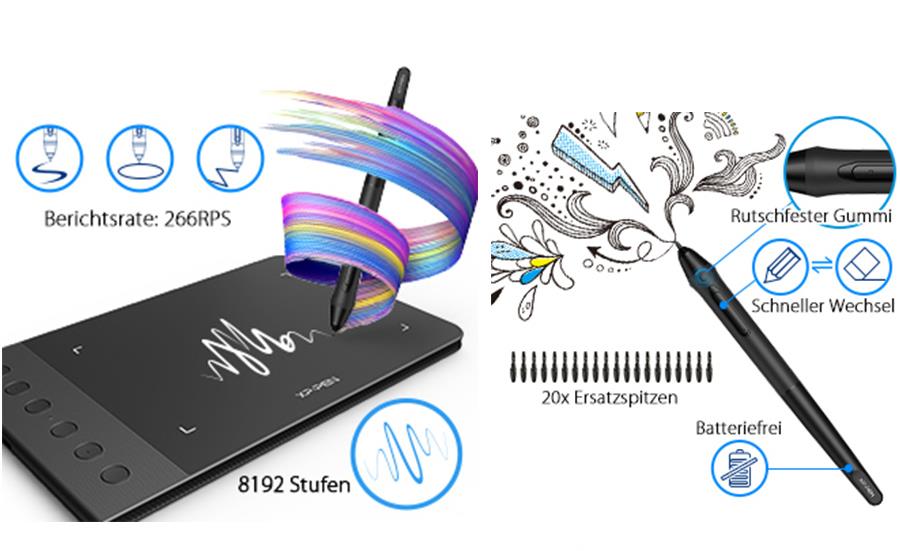 XP-PEN Star G640S Graphic Tablet with 6.5 x 4 Inch Work Surface Black