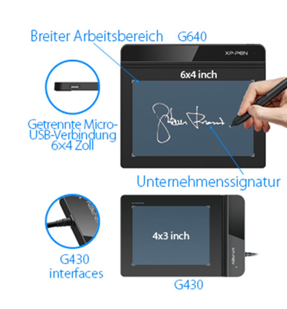 XP-Pen Star G640 Graphic Tablet with 6 x 4 Inch Work Surface Black