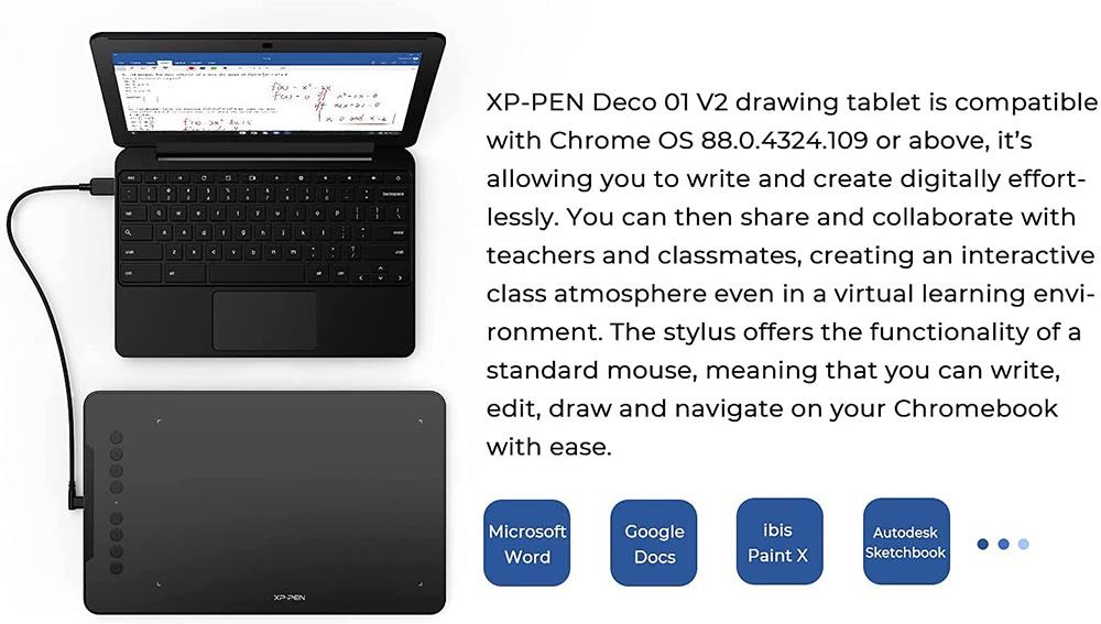 XP-PEN Deco 01 V2 Graphic Tablet with 10 Inch Work Surface Black
